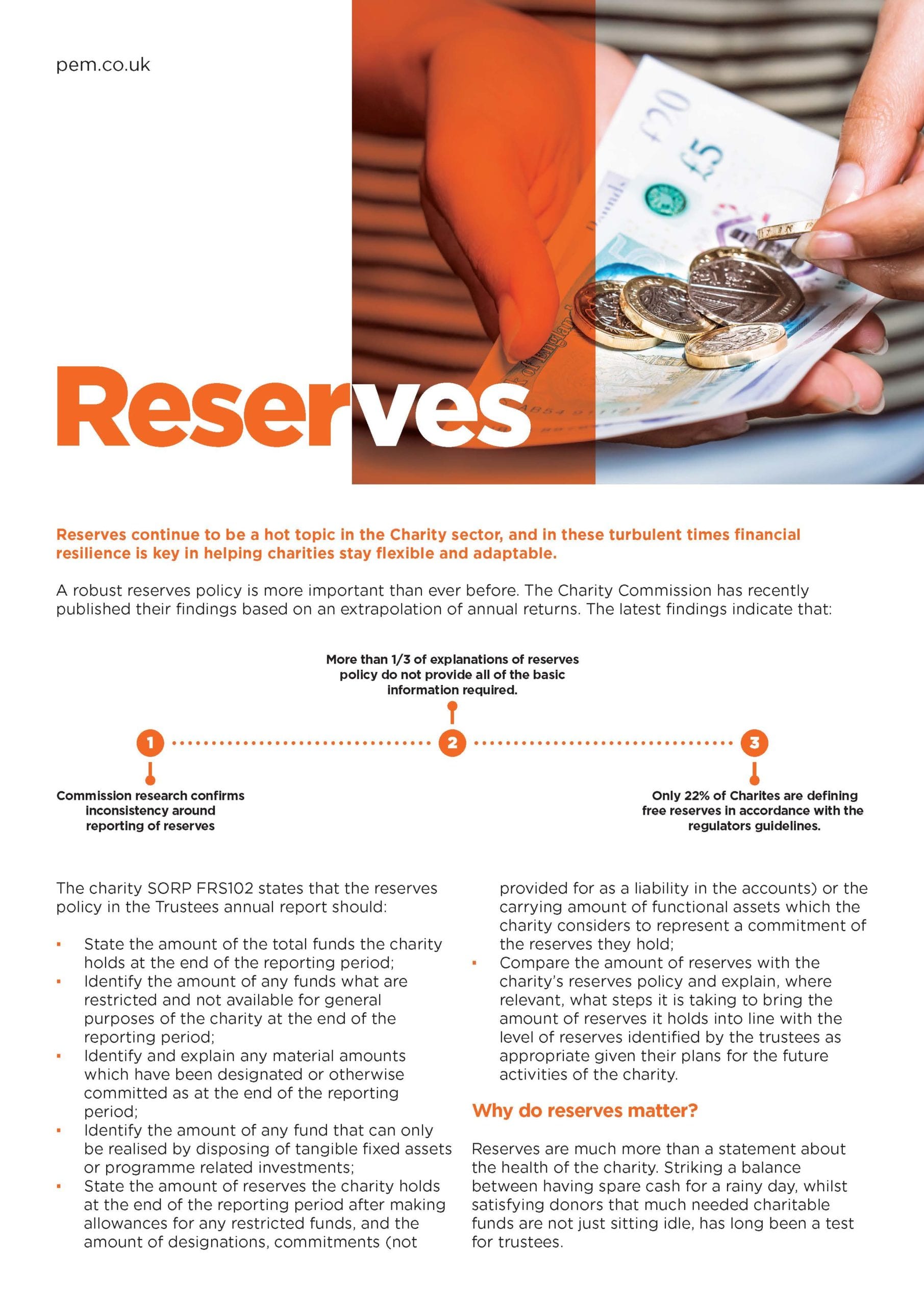 Charity reserves factsheet | PEM accountants