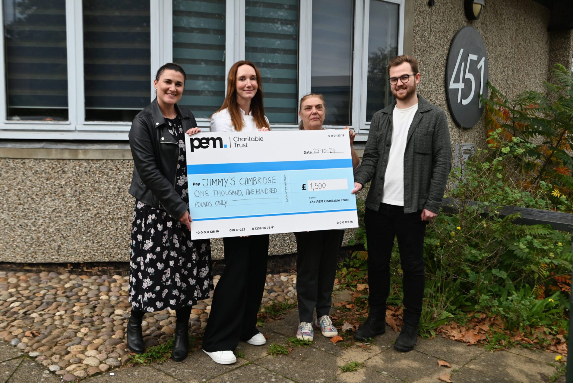 PEM Charitable Trust donate to Jimmy's Project Bridge